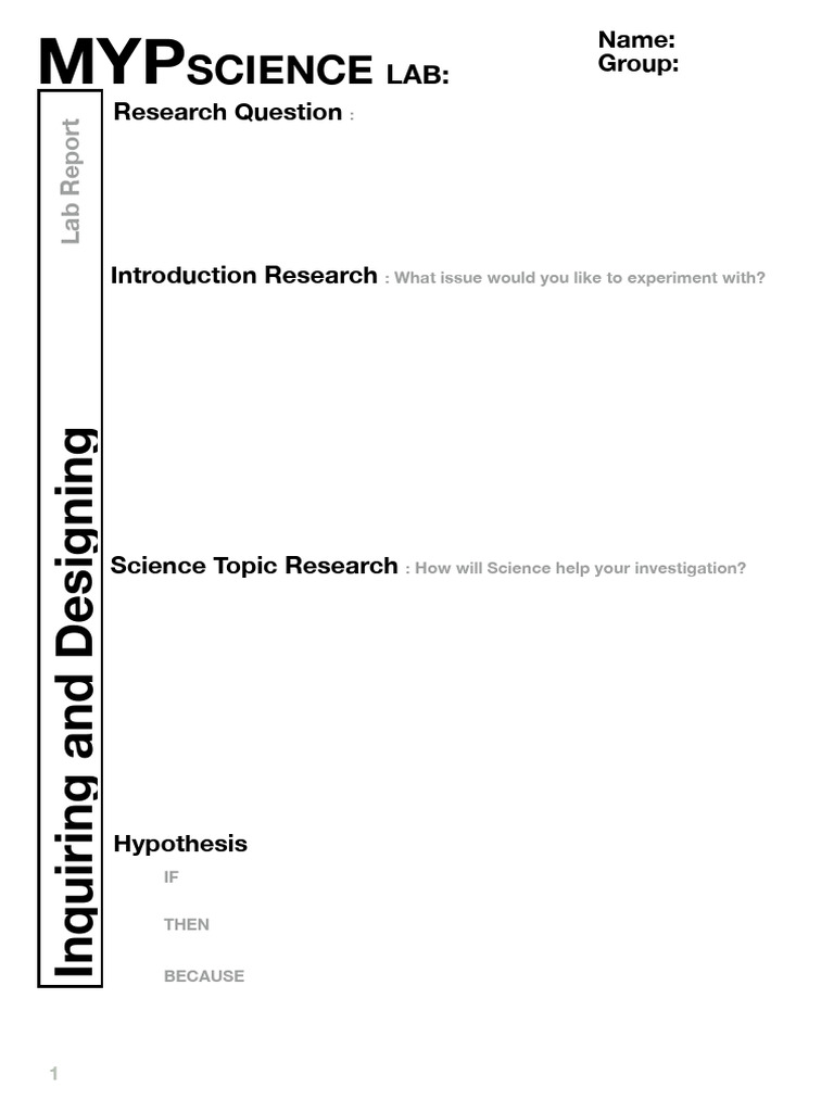 Lab Report Template for Science Experiments | PDF | Data | Observation
