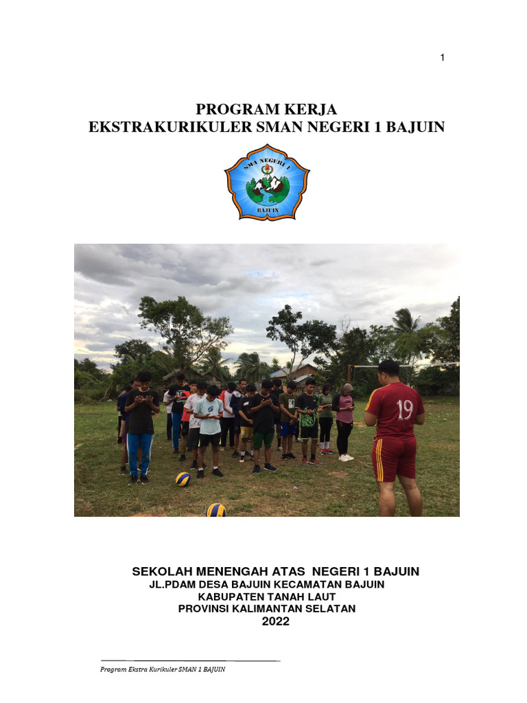 Contoh Progja Ekskul Keseluruhan | PDF | Karier & Perkembangan | Sains & Matematika