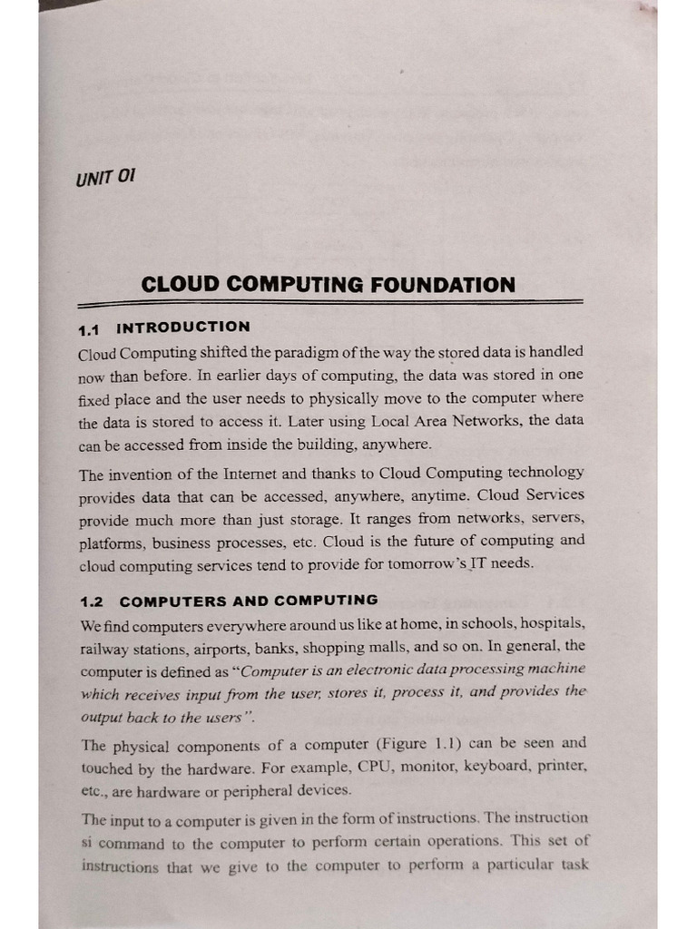 Unit - 1 Cloud Computing | PDF