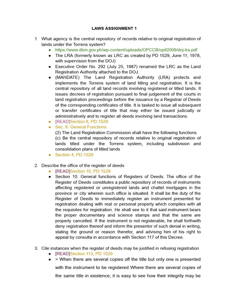 LAWS Assignment 1 | PDF