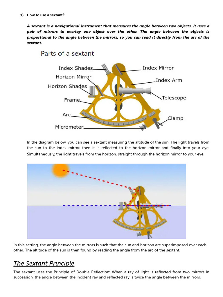 How To Use A Sextant | PDF | Electromagnetic Radiation | Optics