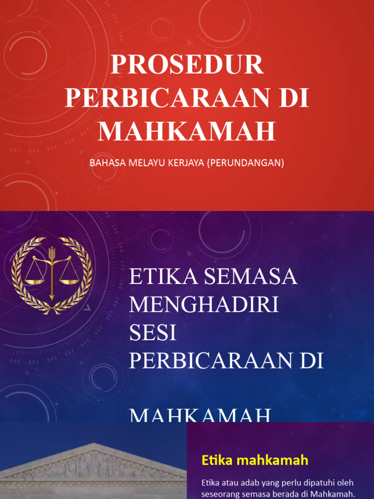 Topik 6 - Prosedur Perbicaraan Di Mahkamah | PDF