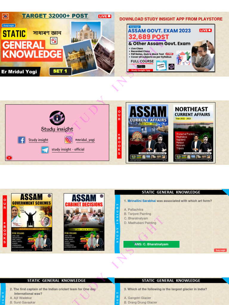 Static GK 1000 MCQ Study Insight1 | PDF