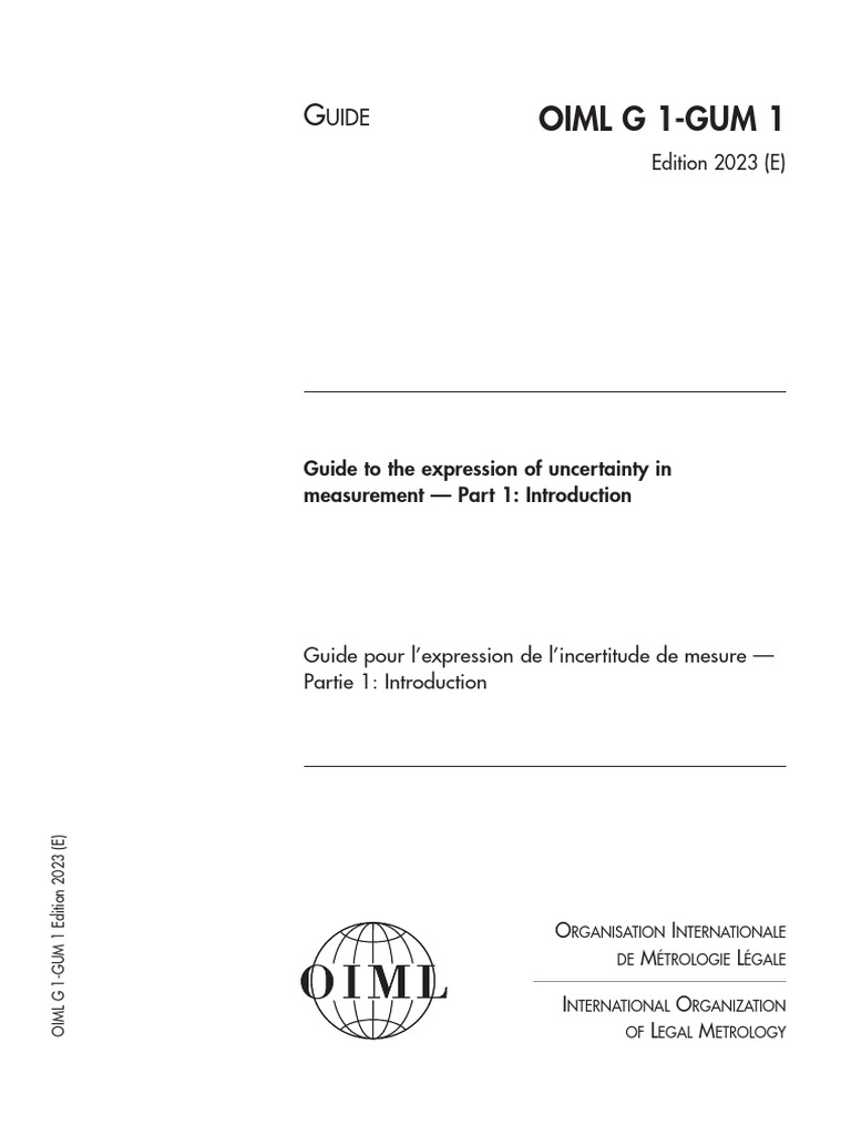 Oiml G 1-Gum 1: Edition 2023 (E) | PDF | Metrology | Science