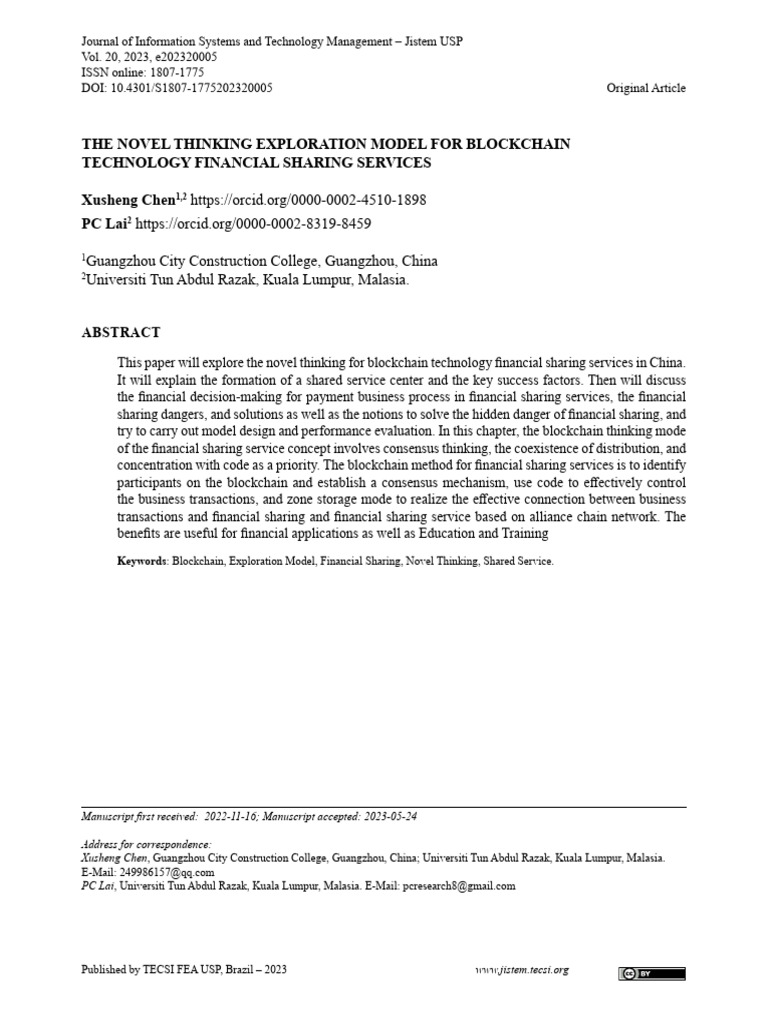 The Novel Thinking Exploration Model For Blockchain | PDF | Supply Chain | Thought