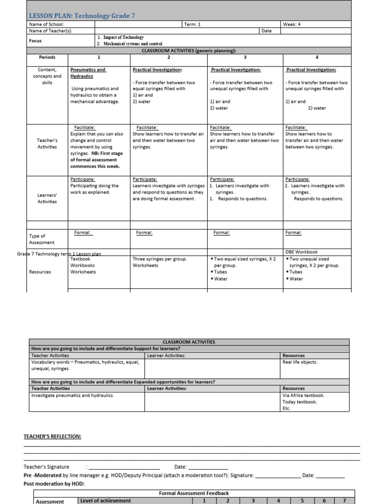 Technology Lesson Plan Term 1 Week 4 of 2024 | Download Free PDF ...