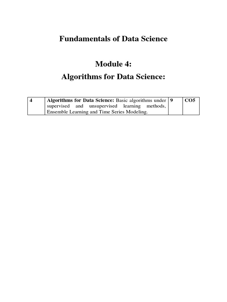 Module 4 Algorithms For Data Science Pdf Emerging Technologies Cybernetics 