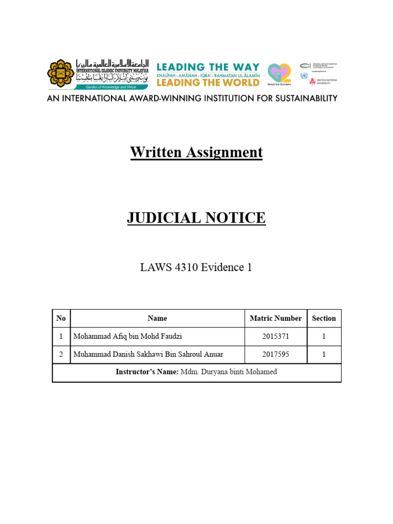 Understanding Judicial Notice in Law | PDF | Evidence (Law) | Judicial ...