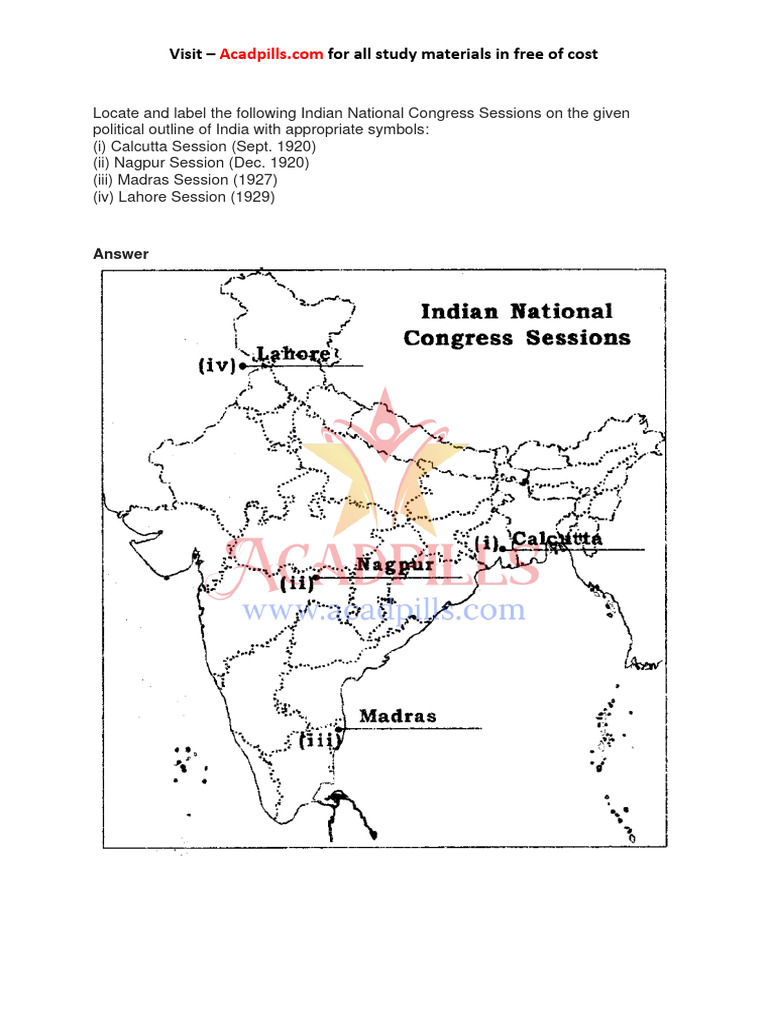 SST Map Most Important Questions | PDF | Independence Movements ...