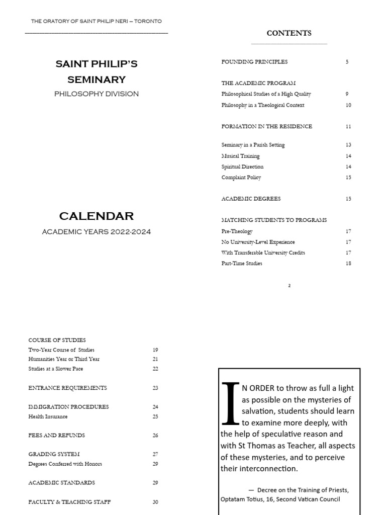 Philosophy Calendar 2022 2024 | PDF | Theology | Academic Degree