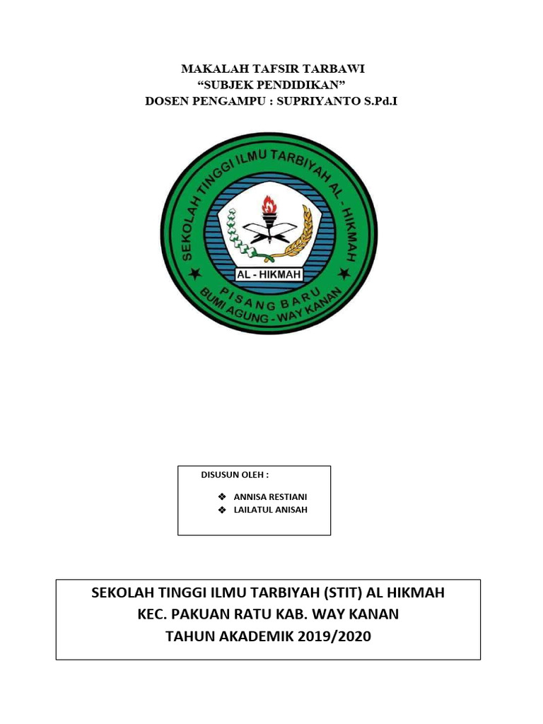 Makalah Tafsir Tarbawi | PDF
