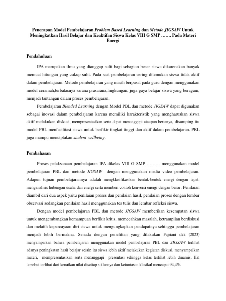 Contoh Laporan Best Practice | PDF