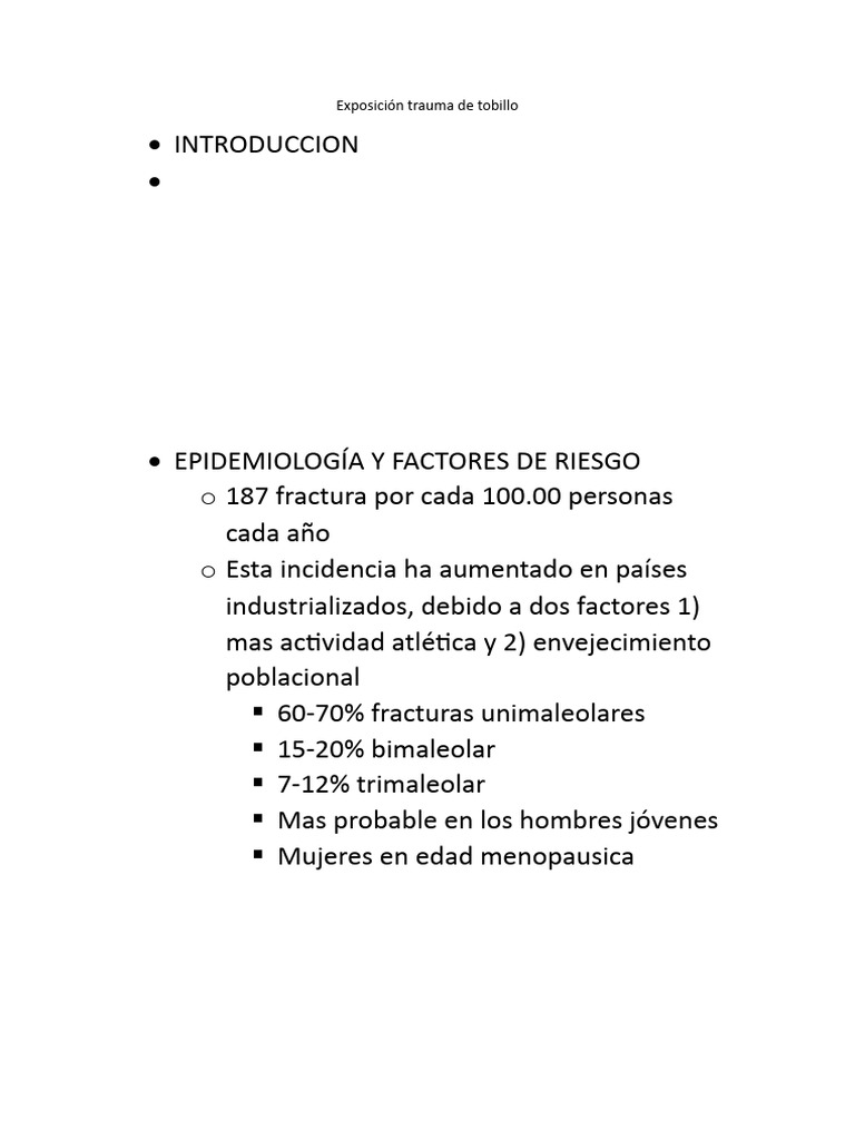 Exposición Trauma de Tobillo | PDF | Tobillo | Especialidades Medicas