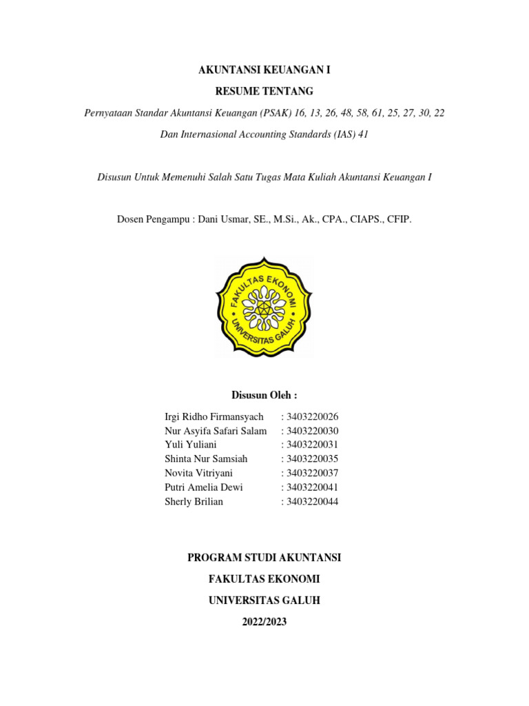 Resume Psak Dan Ias Contoh | PDF