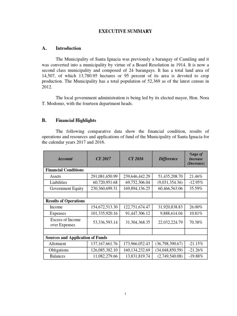 Santa Ignacia Executive Summary 2017 | PDF | Emergency Management | Audit
