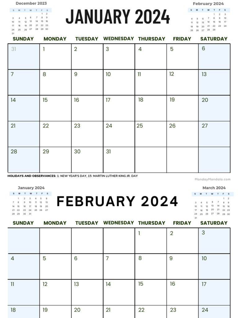 Printable 2024 Calendars Corporate 2 Landscape | PDF | Easter | Traditions
