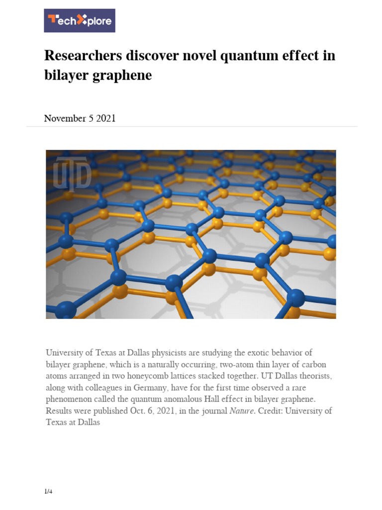 2021-11-Researchers Discover Novel Quantum Effect in Bilayer Graphene ... 2021-11-Researchers Discover Novel Quantum Effect in Bilayer Graphene ...
