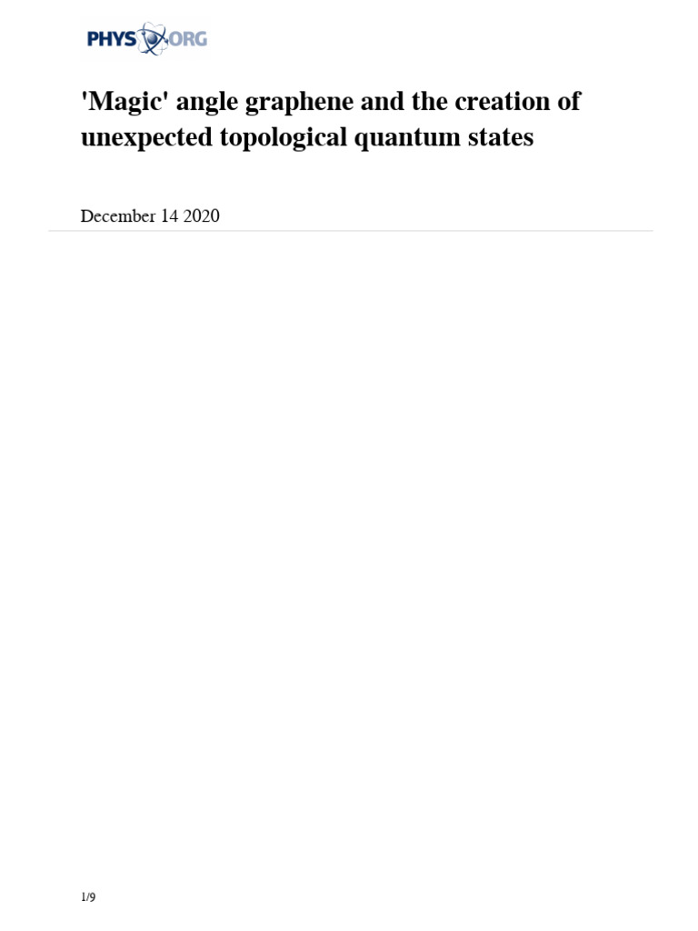 2020 12 Magic Angle Graphene Creation Unexpected | PDF | Graphene ... 2020 12 Magic Angle Graphene Creation Unexpected | PDF | Graphene ...