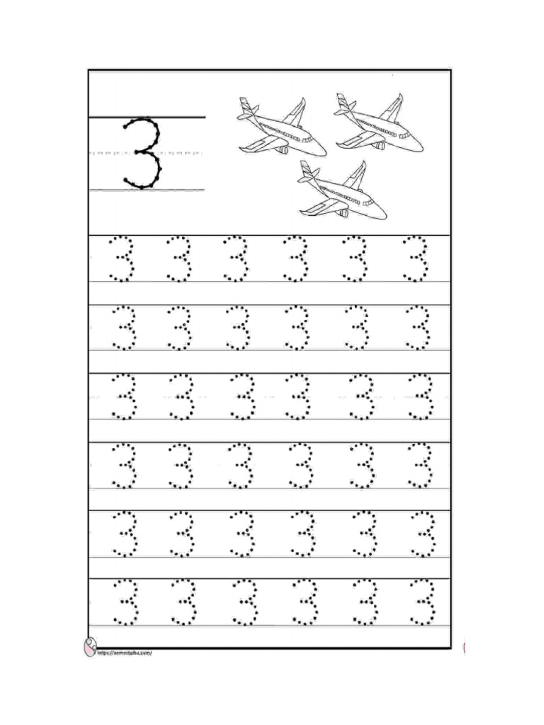 Tracing Angka 3 | PDF