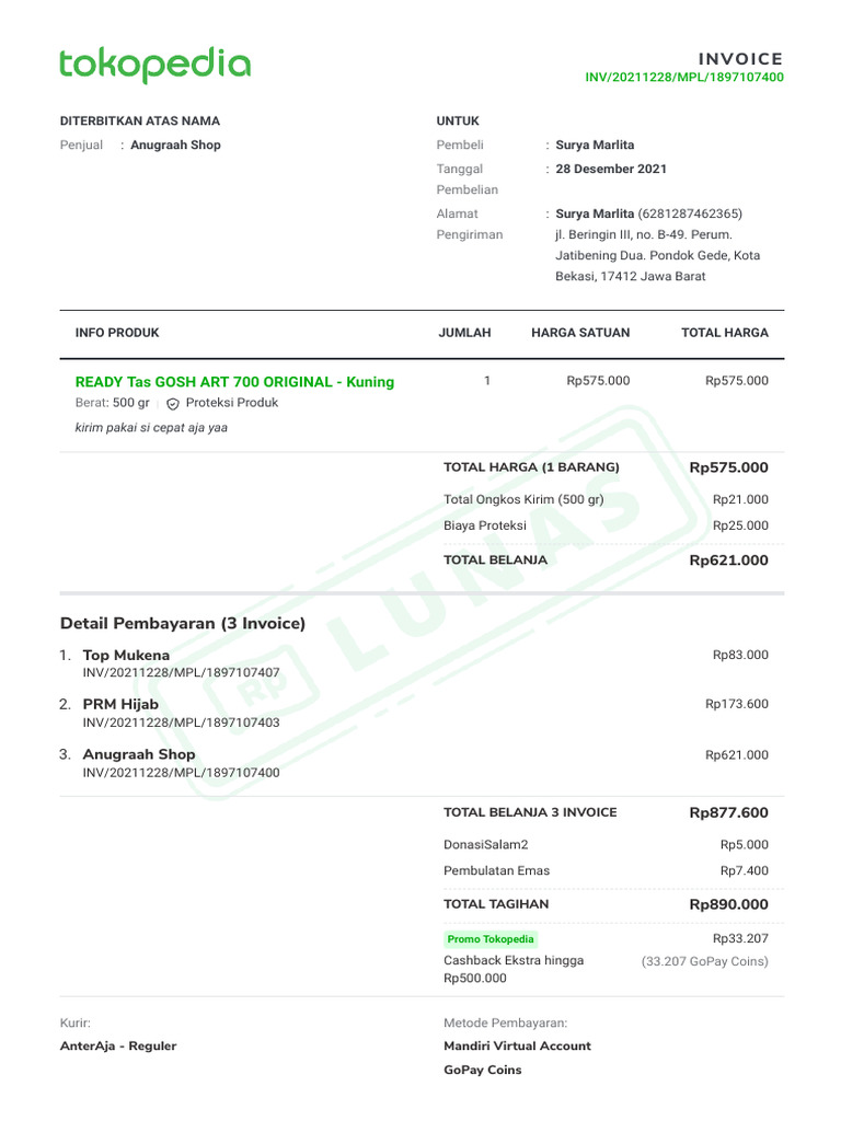 Tokped Tigapuluhsatu Des'21 | PDF