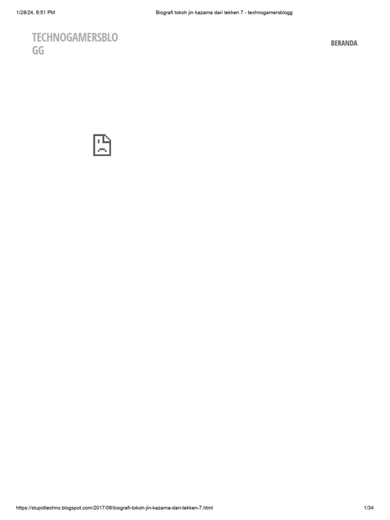 Biografi Tokoh Jin Kazama Dari Tekken 7 - Technogamersblogg | PDF