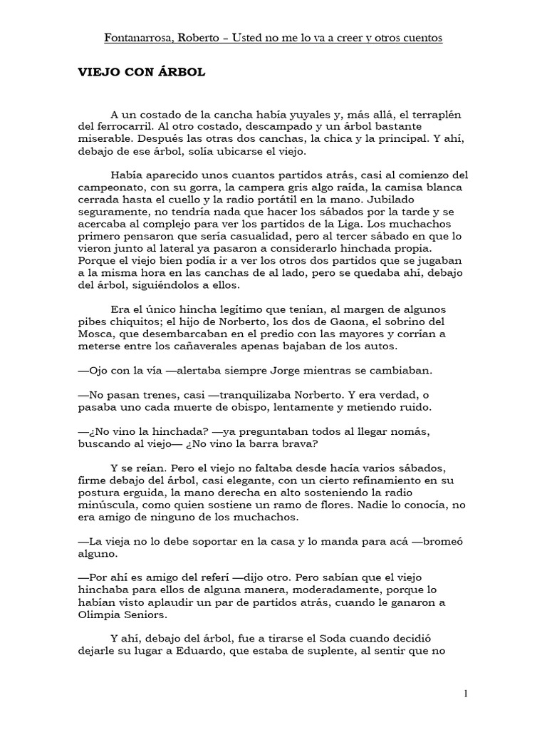 Fontanarrosa Roberto Usted No Me Lo Va A Creer y Fontanarrosa Roberto | PDF