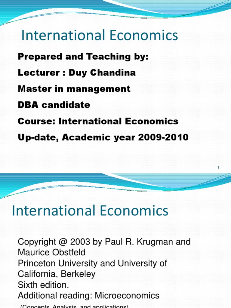 International Economics For Year 3 | PDF | Balance Of Trade | Exchange Rate