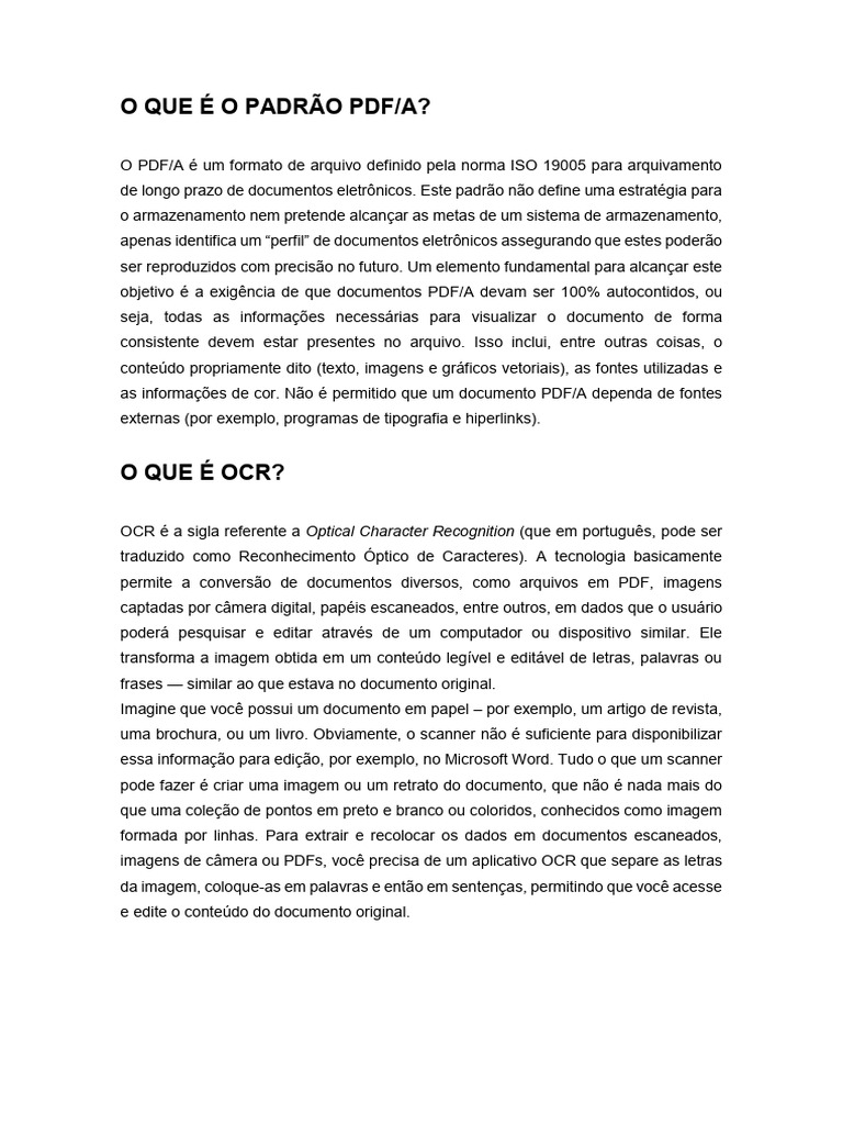Manual Para Impressao De Documentos Em Pdf A Com Ocr Pdf Informática