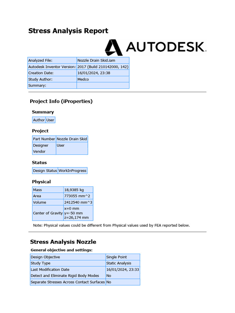 Stress Analysis Report Nozzle Drain Skid | PDF | Strength Of Materials | Stress (Mechanics)