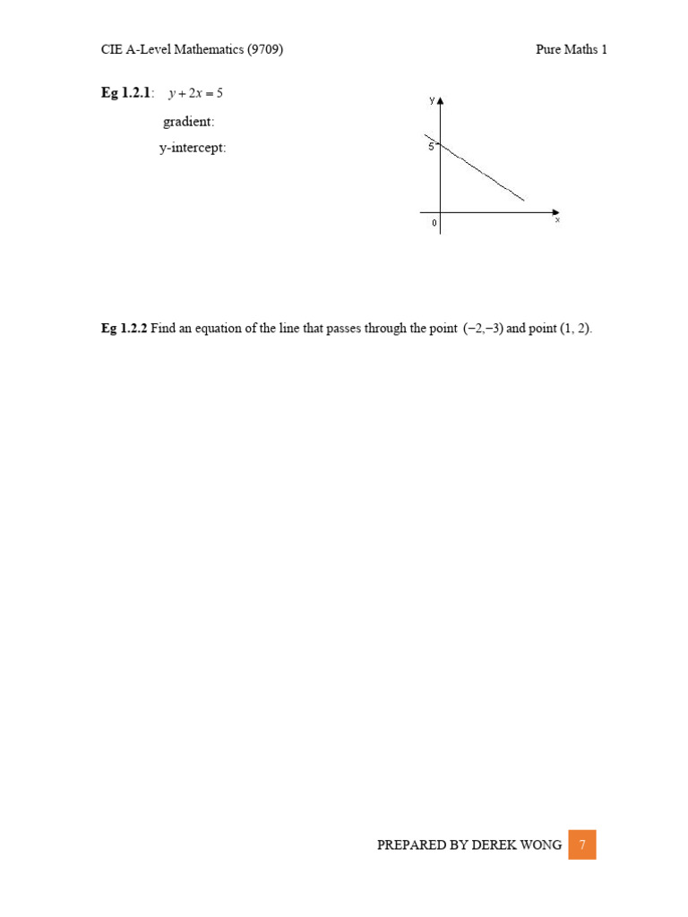 A-Level Maths: Line Equations Guide | PDF | Angle | Analytic Geometry