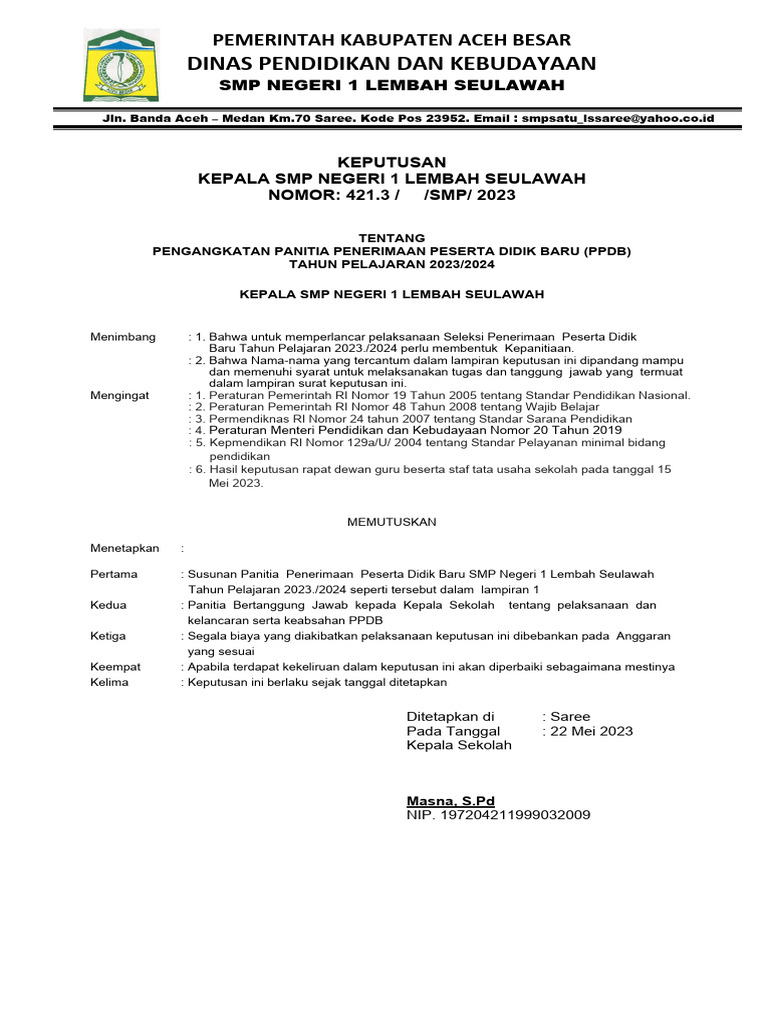 SK PPDB 2022 2023 | PDF