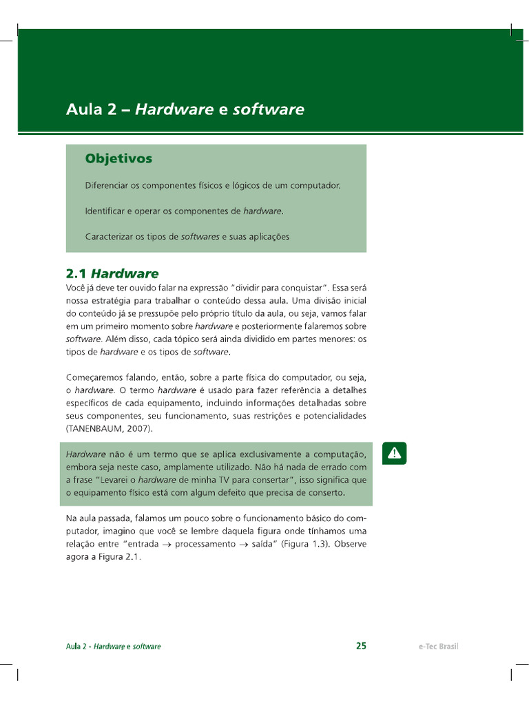 Aula-2-Hardware e Software | PDF