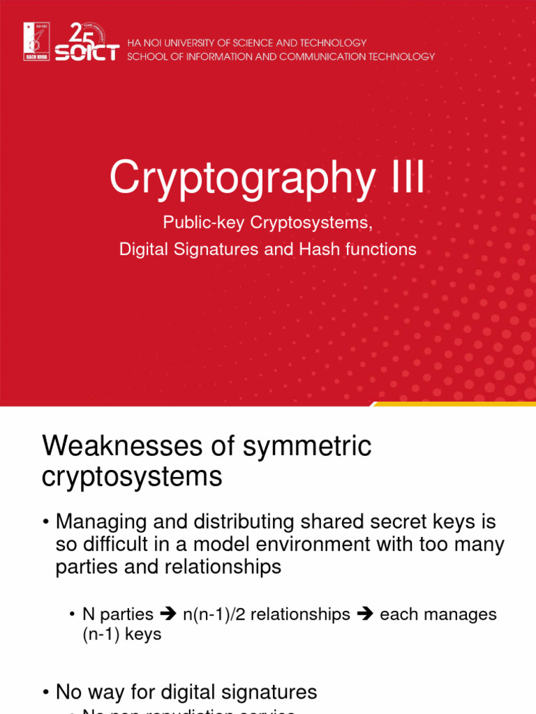 Cryptography III: Public-Key Cryptosystems, Digital Signatures and Hash Functions | PDF | Public ...