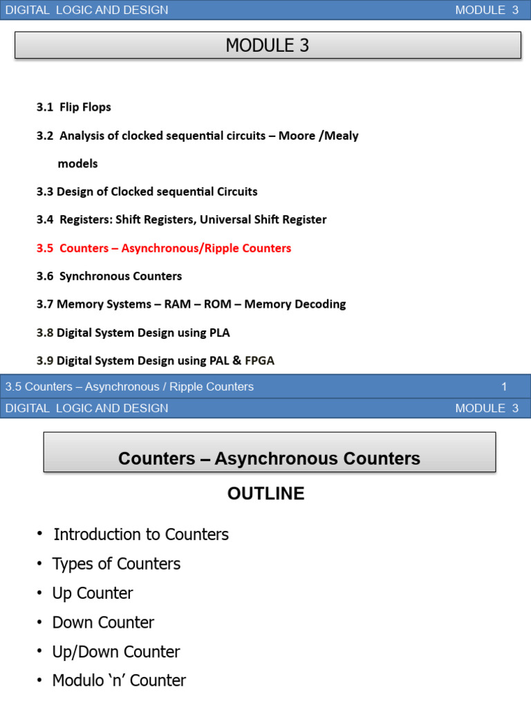 3.5 Counters - Asynchronous | PDF | Computer Engineering | Digital Electronics