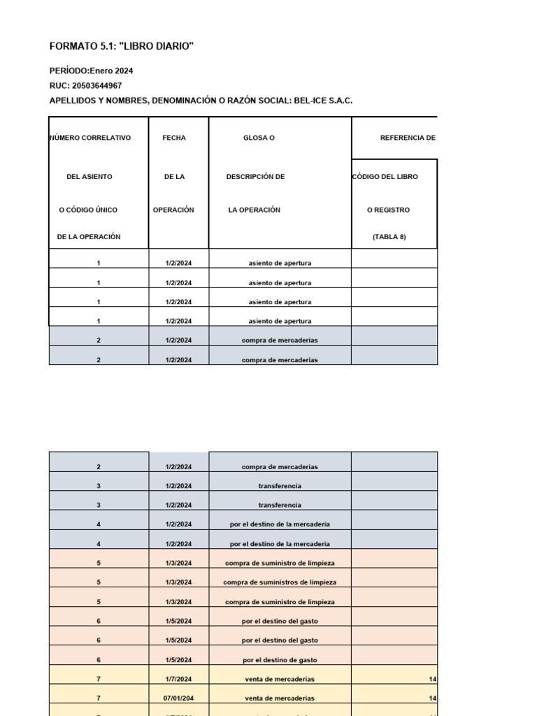 Formato Libro Diario | PDF