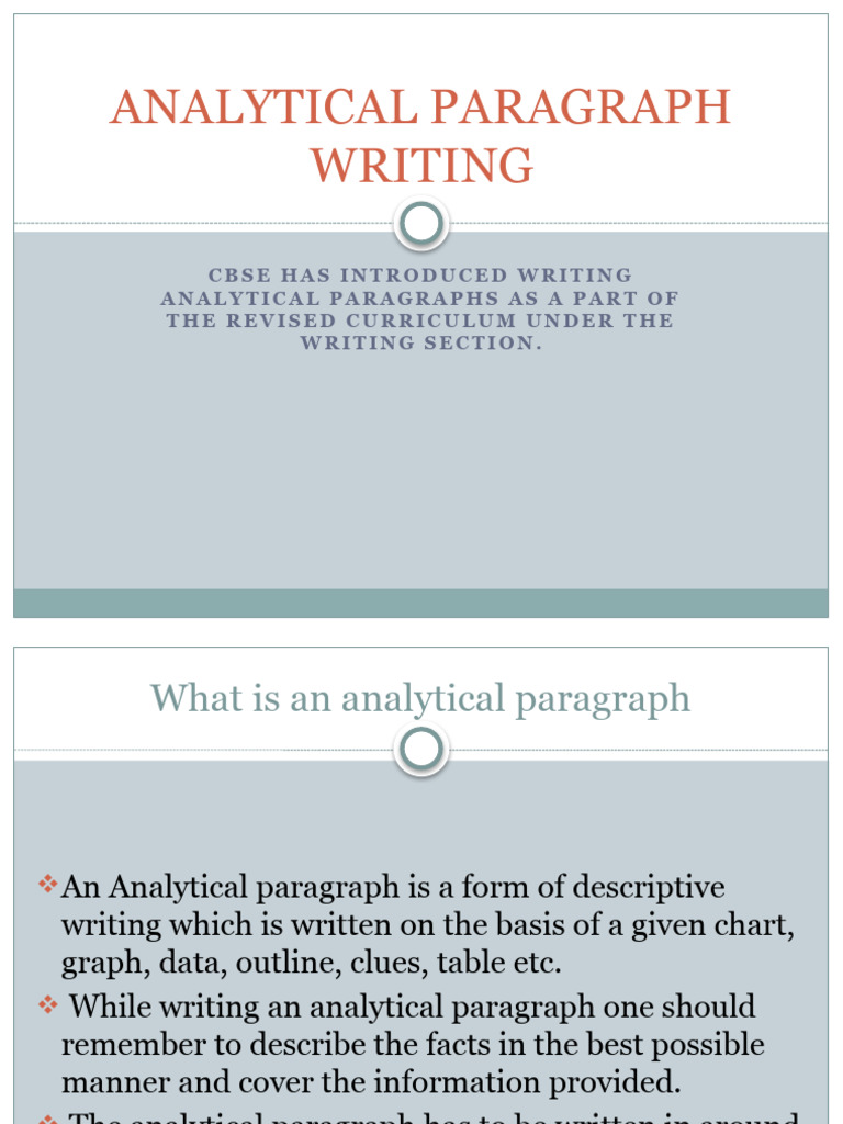 Analytical Paragraph | PDF