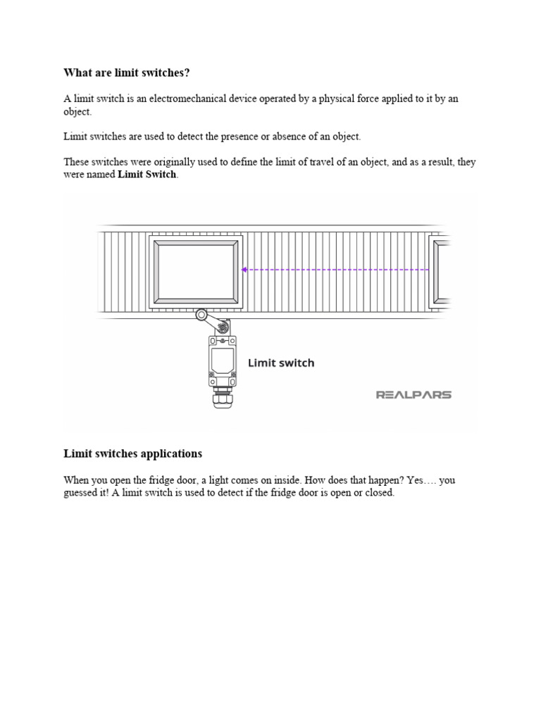 Understanding Limit Switches and Symbols | PDF