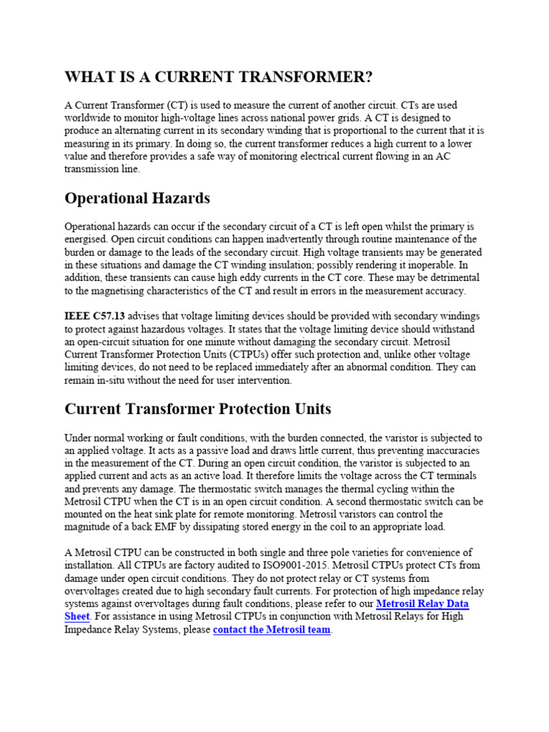 What Is A Current Transformer | PDF