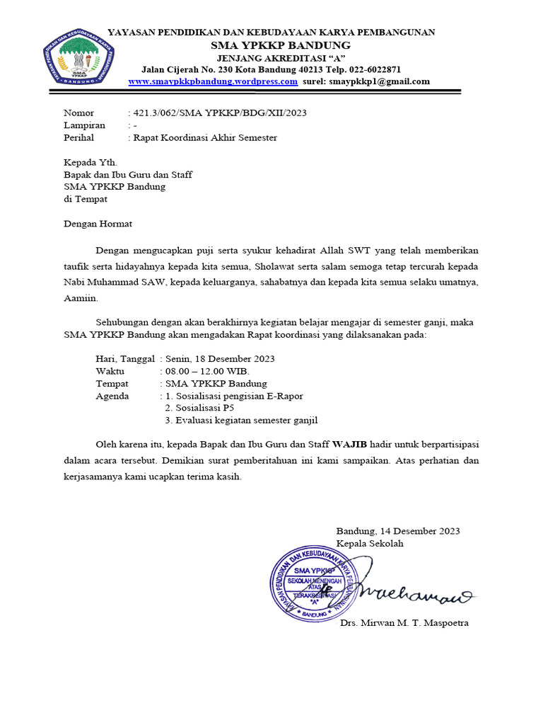 Rapat Awal Tahun Ajaran Pdf