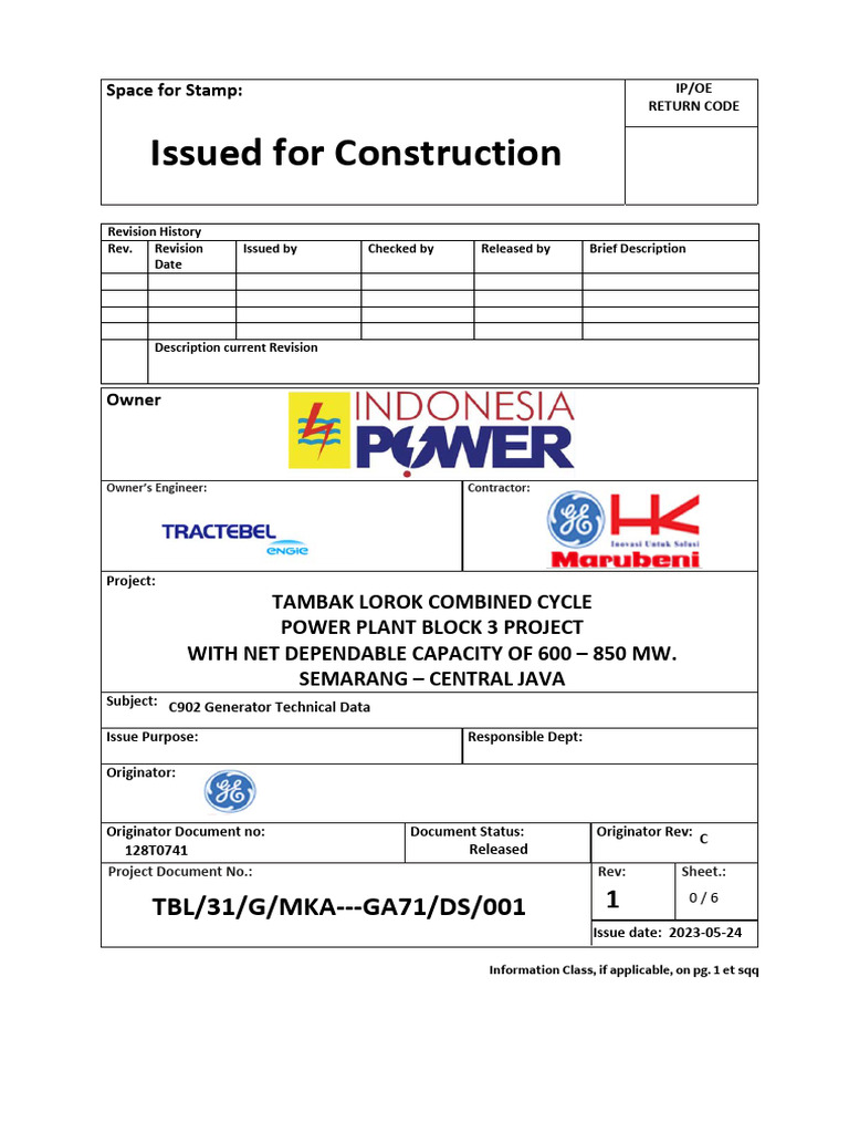 TBL-31-G-MKA - GA71-DS-001-C-C902 Generator Technical Data | PDF ...