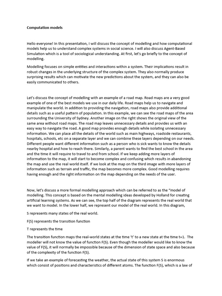 Computational Model Pdf Agent Based Model Simulation