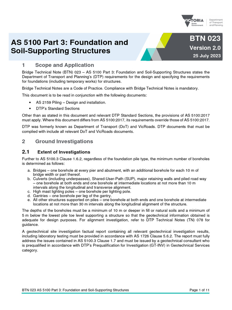 Bridge Technical Note 2023 - 023 AS5100 Part 3 v20 July 2023 | Download ...