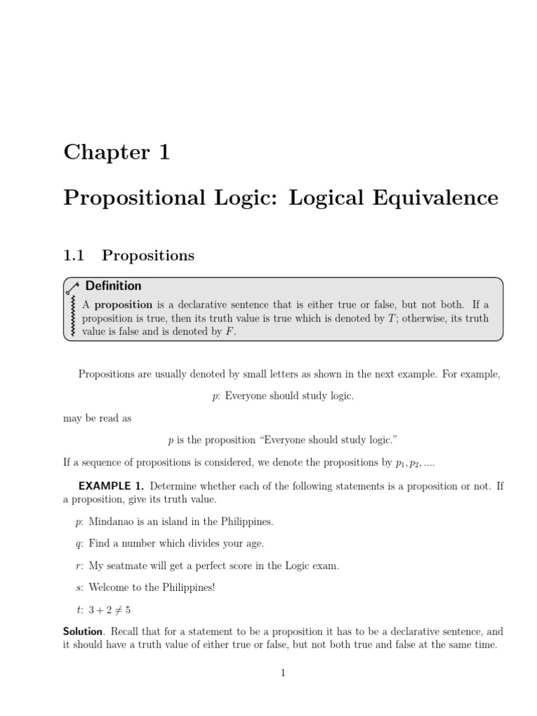 Prepositional Logic | PDF | Proposition | Truth