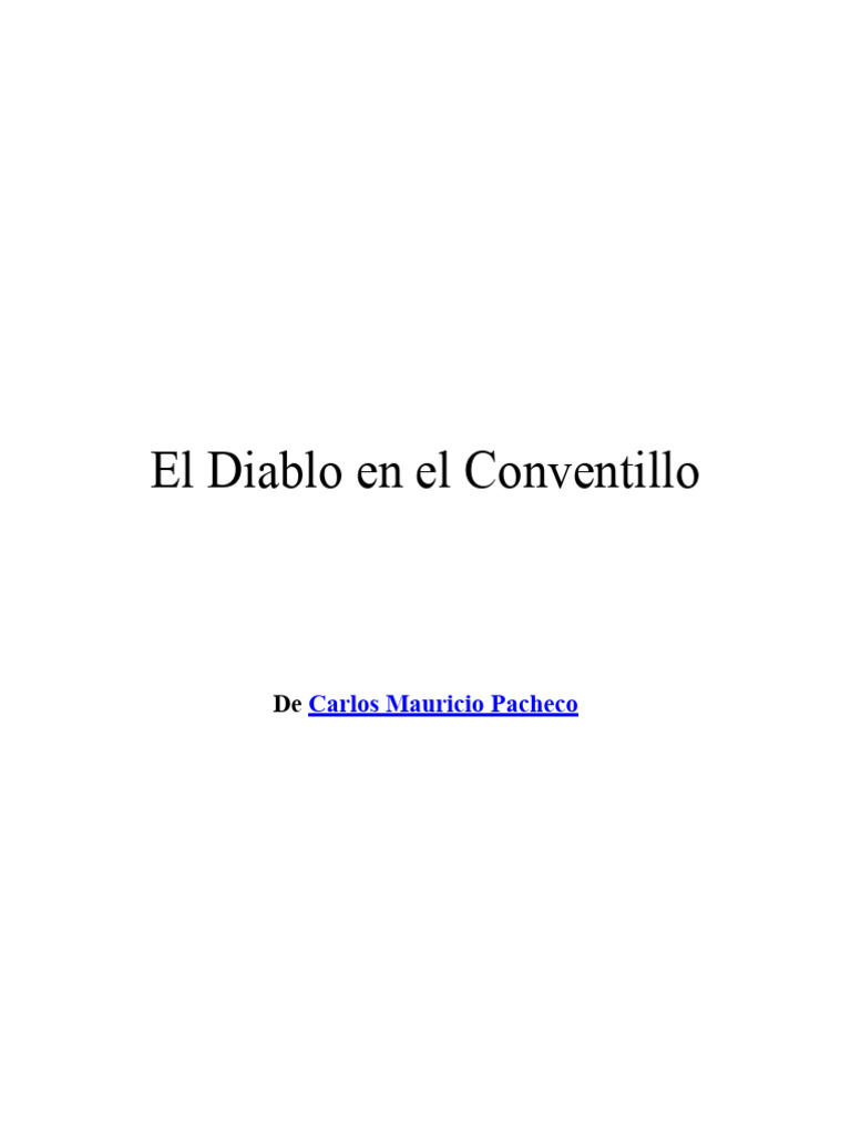 Carlos Pacheco El Diablo en El Conventillo | PDF | Arte | Novela negra, policíaca y suspenso