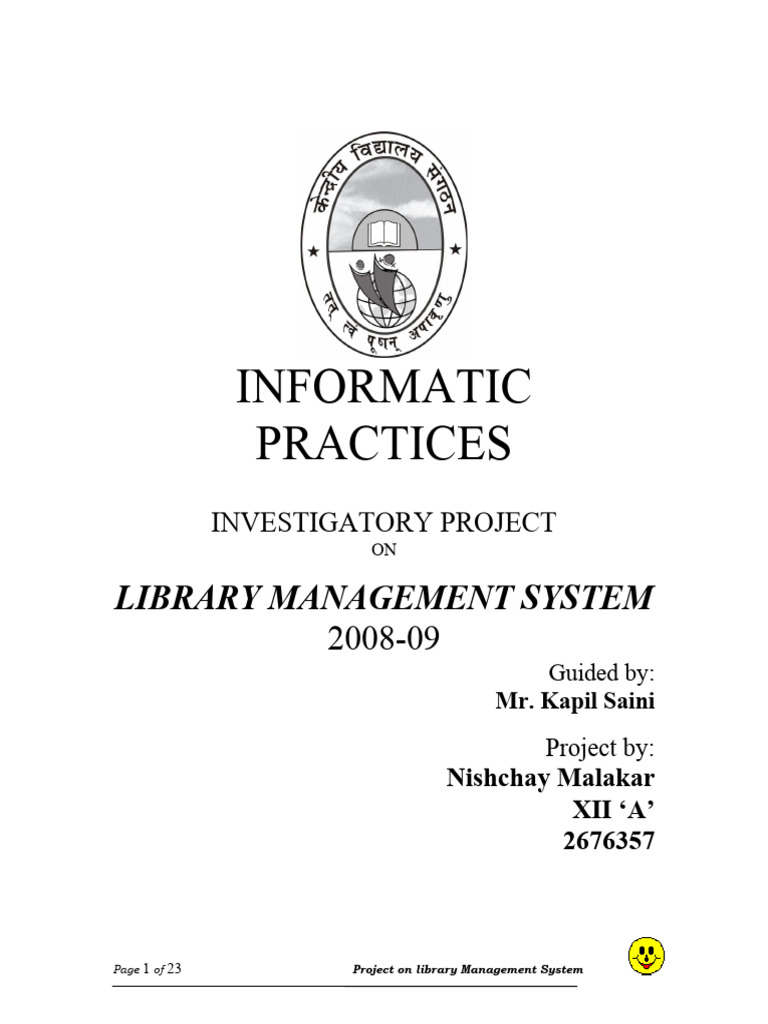 Project Report Library Management System | PDF | Books | Boolean Data Type