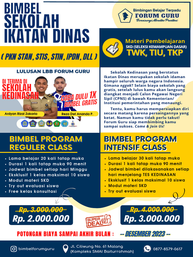 Poster Promosi Program Bimbel Ikatan Dinas | PDF