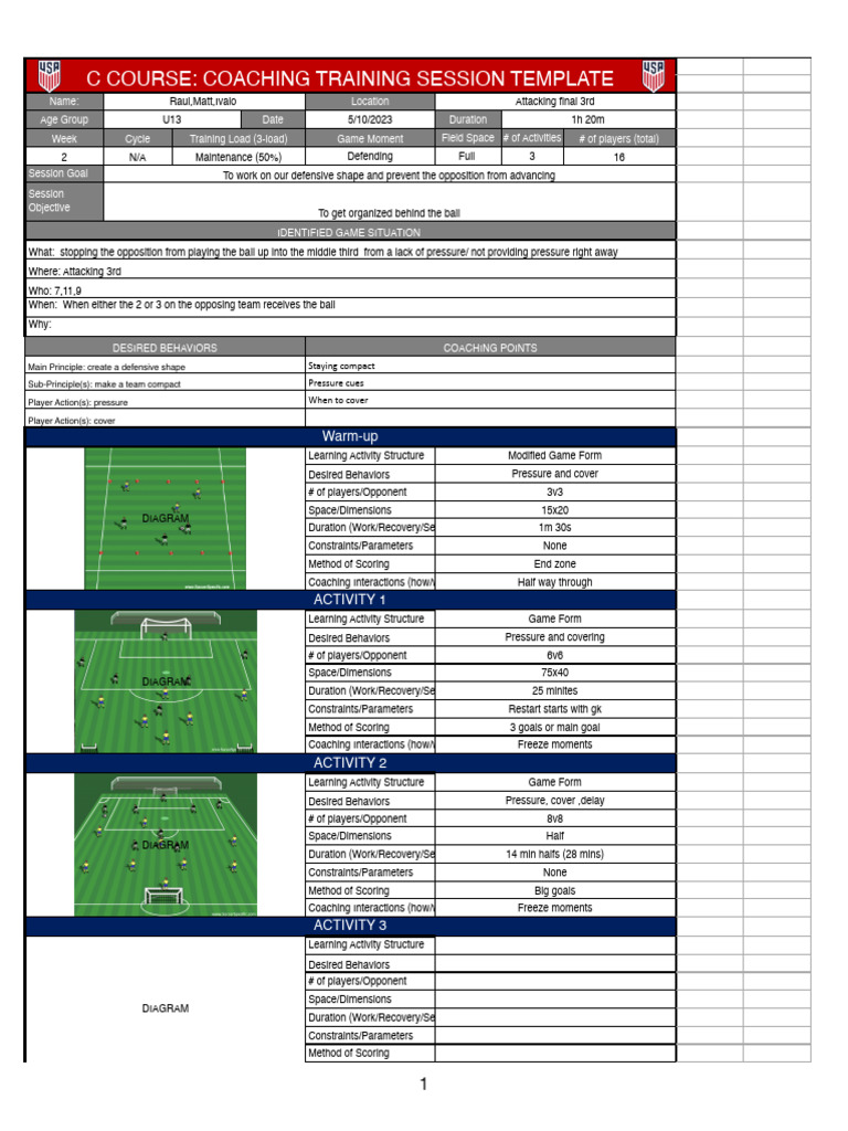 47 Us Soccer C Cts Template 2023 3 | PDF