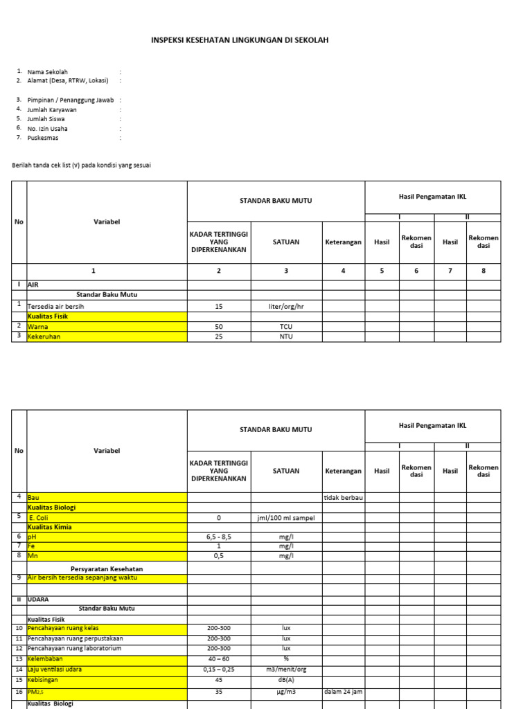 Form IKL Sekolah | PDF