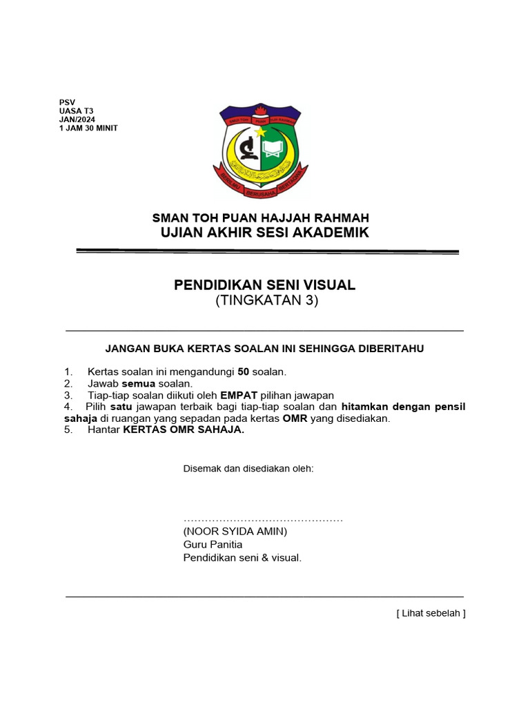 Sman Toh Puan Hajjah Rahmah | PDF