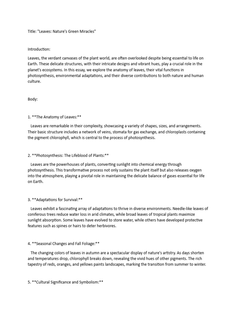 Leaves | PDF | Leaf | Plants